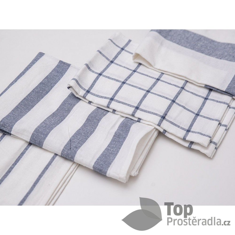Kuchyňské utěrky Molly - sada 4 kusů - Kostky modré :: TopProstěradla.cz
