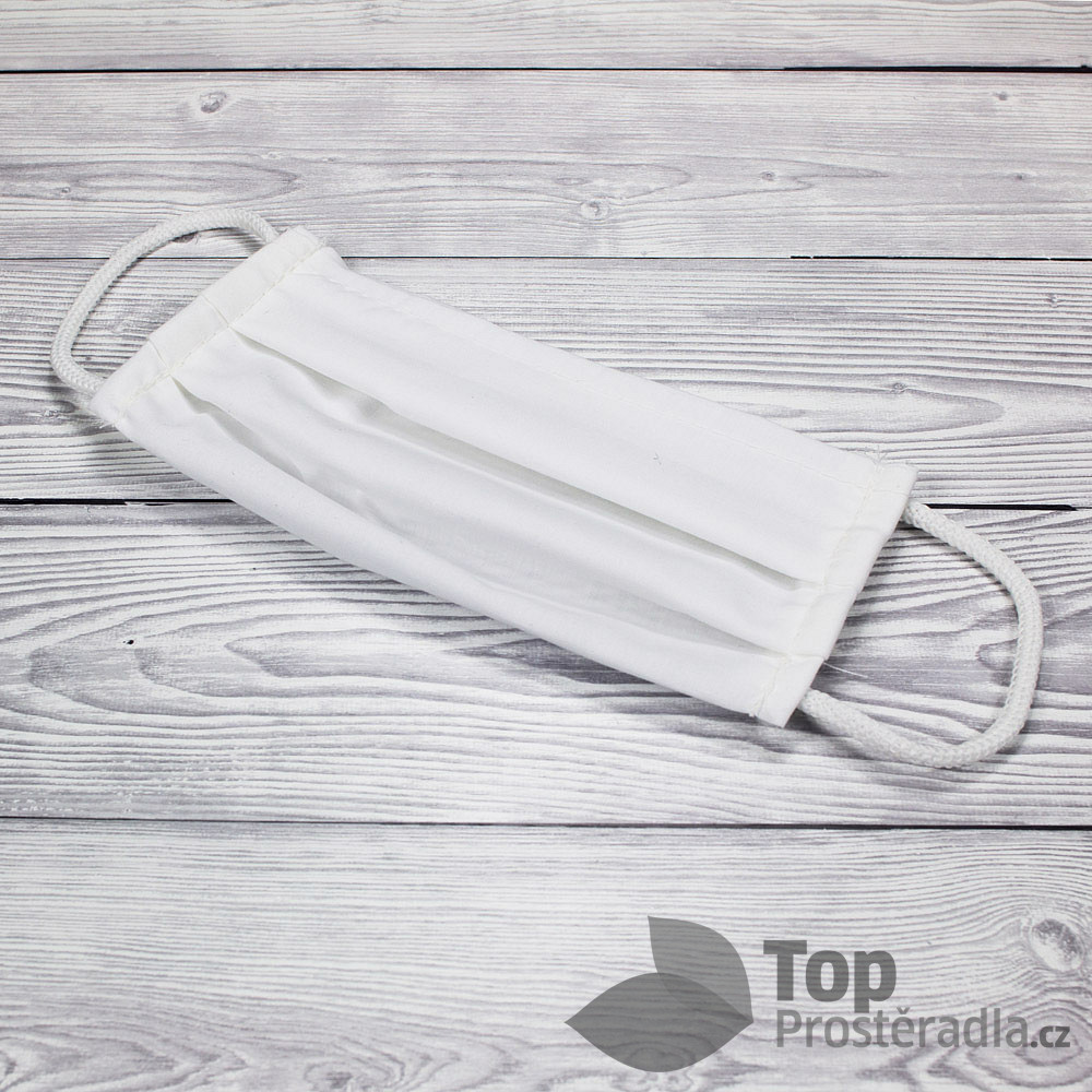 Bavlněná rouška s kapsou - Bílá :: TopProstěradla.cz